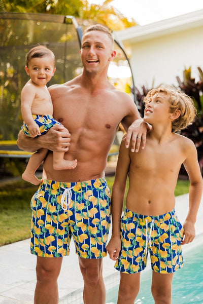 Beau Hudson Kid's Swim Shorts- Lemon Spritz- FINAL SALE – Lulu and Bee